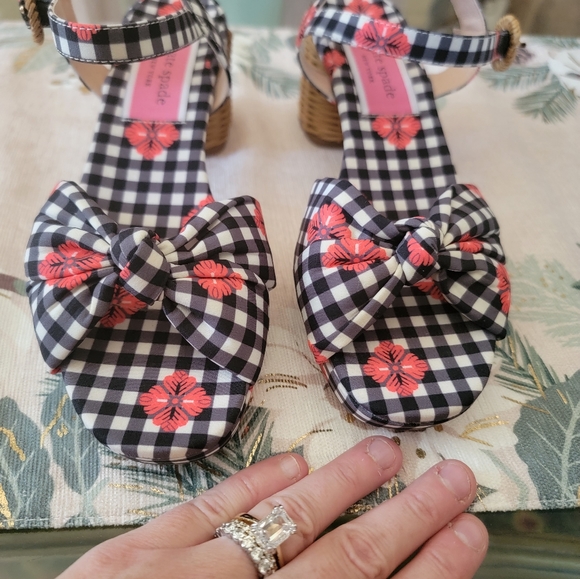 kate spade | Shoes | Nwt Kate Spade Hayden Knot Gingham Floral ...